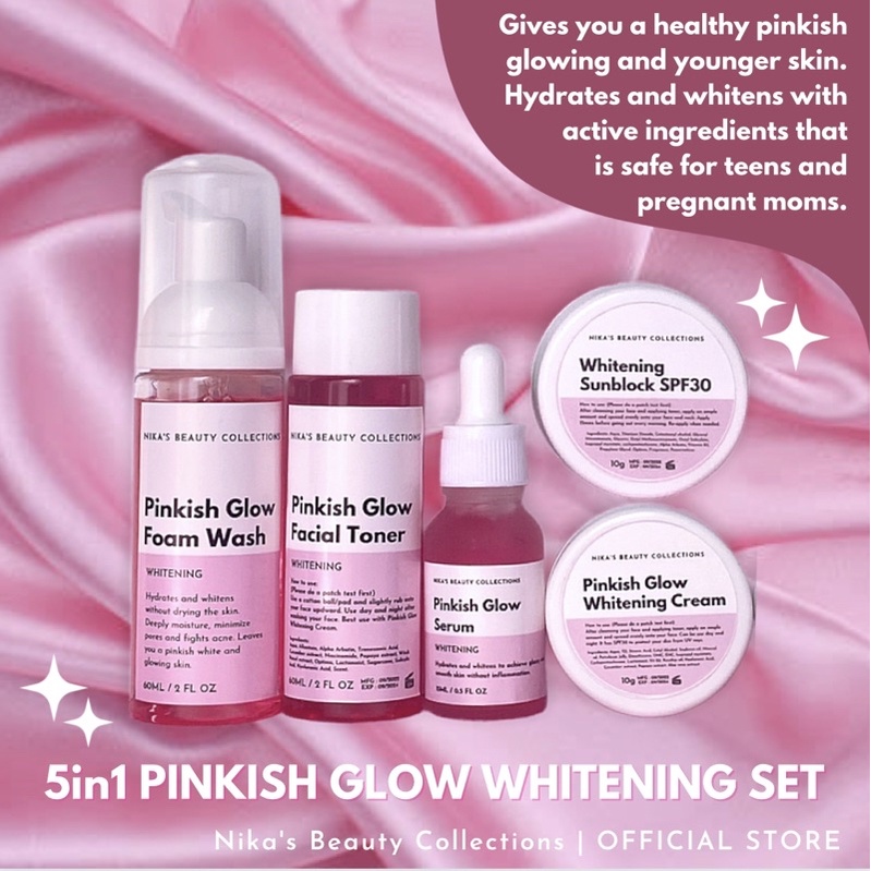 NBC 5 in 1 Pinkish Glow Whitening Set (Glassy & Pinkish Glow skin ...