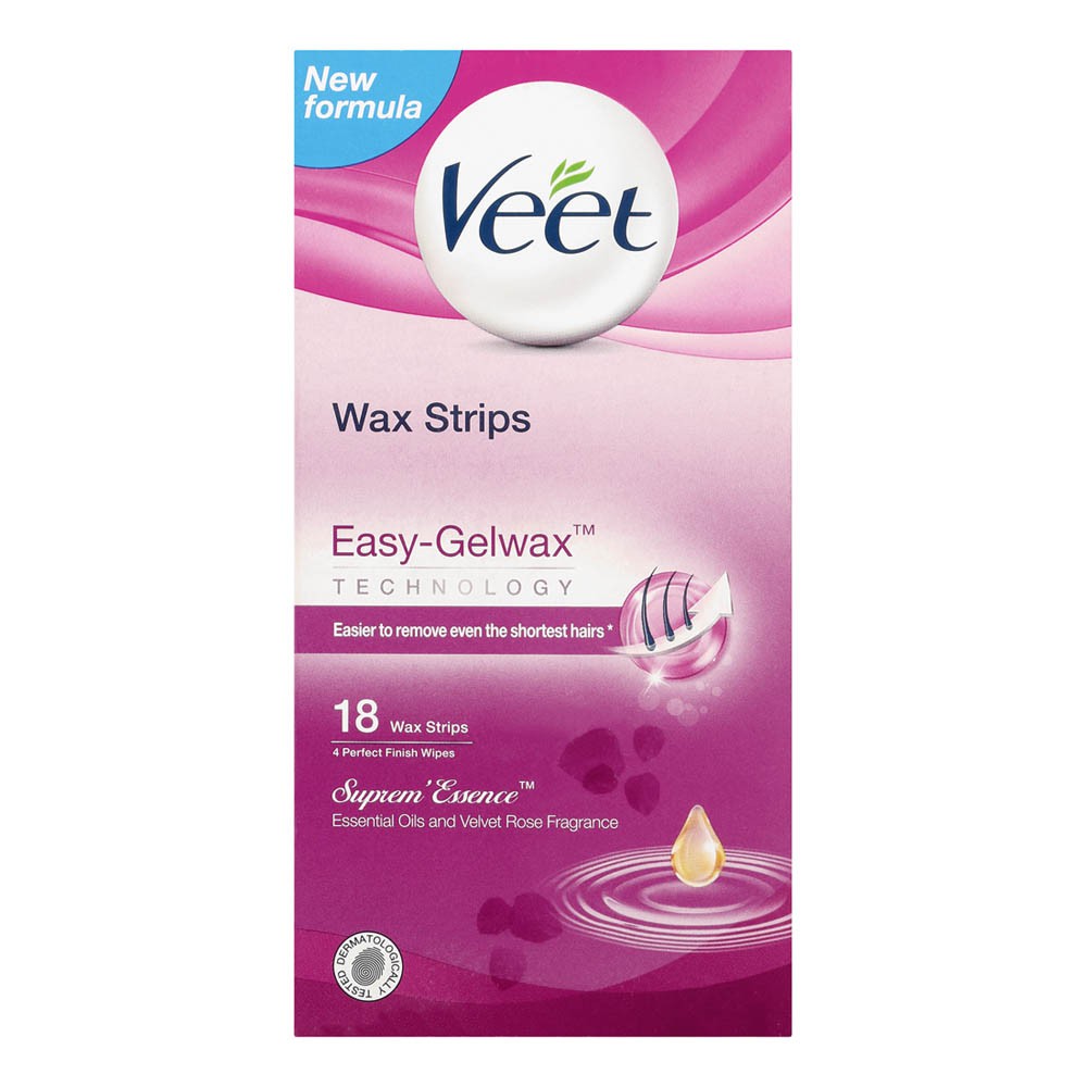Veet Ready To Use Wax Strips Supreme Essence (18 Wax Strips) | Shopee ...