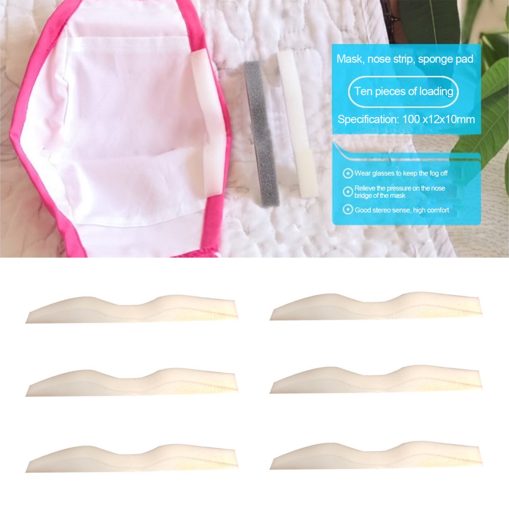 Nose Bridge Pads Strip Sponge Part Anti-fogs 10 Pack 10pcs Anti-Fogging ...