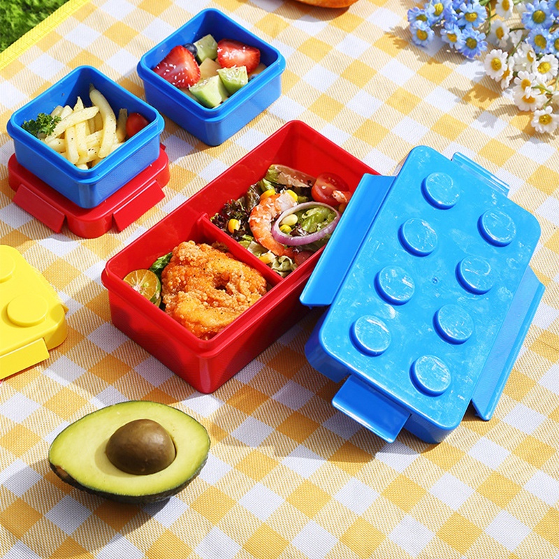 Portable Sealed Lunch Box for Kids Color Building Blocks Splicing ...