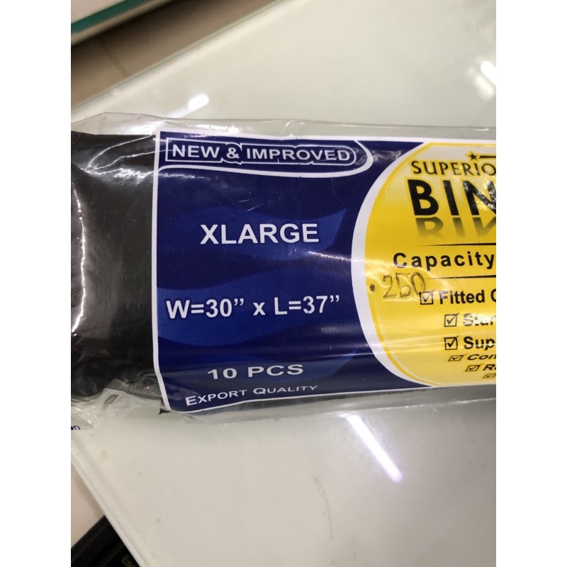 Garbage Trash Bin Bag XL 30x37 “ 10pcs Calypso .0007 Roll Binbag ...