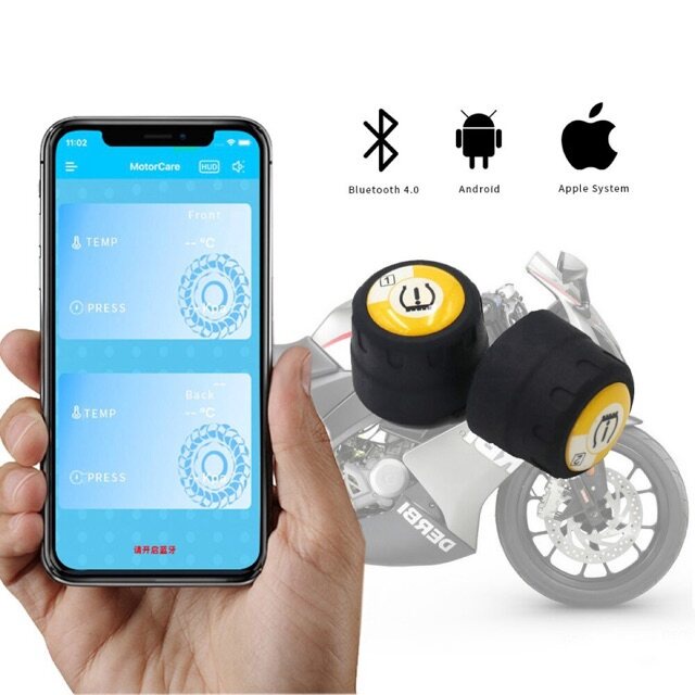 Motorcycle TPMS Bluetooth Tire Pressure Sensor Real Time Tyre Pressure ...