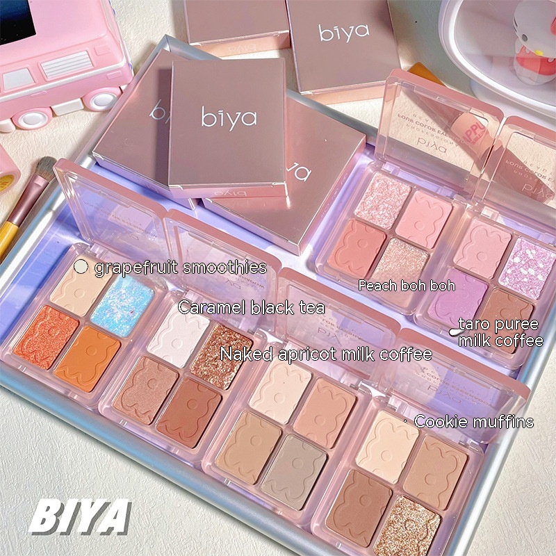 Biya Makeup Four-color Eyeshadow Palette Matte Pearl Fine Shimmer High ...