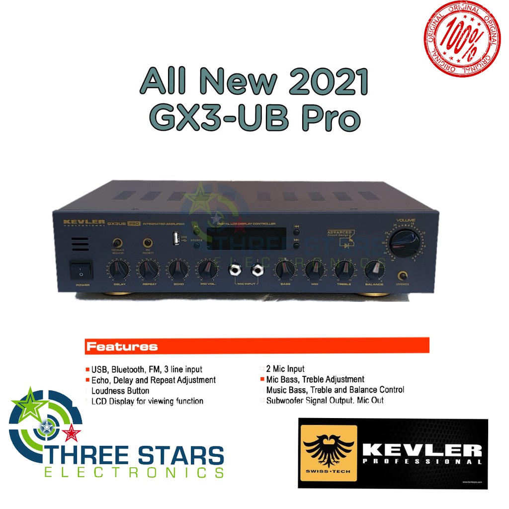 Kevler Professional GX-3UB PRO USB/FM/BLUETOOTH 300w x2 amplifier GX3UB ... Kevler Professional GX-3UB PRO USB/FM/BLUETOOTH 300w x2 amplifier GX3UB ...