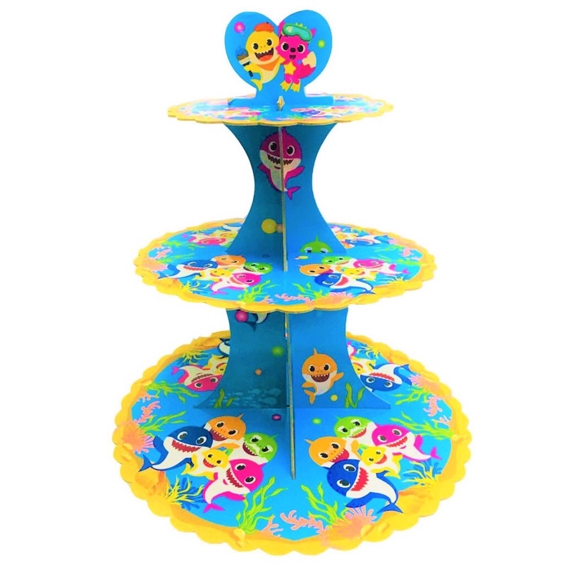 3 layer Shark Cupcake Stand | Shopee Philippines