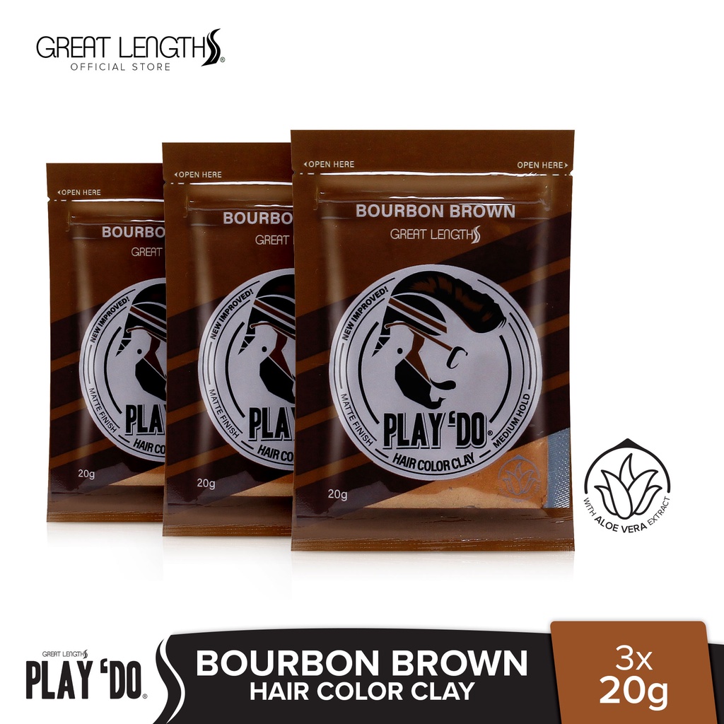 BUY 1 GET 1 Play 'Do Hair Color Clay Bourbon Brown 20G X 3 Sachets ...