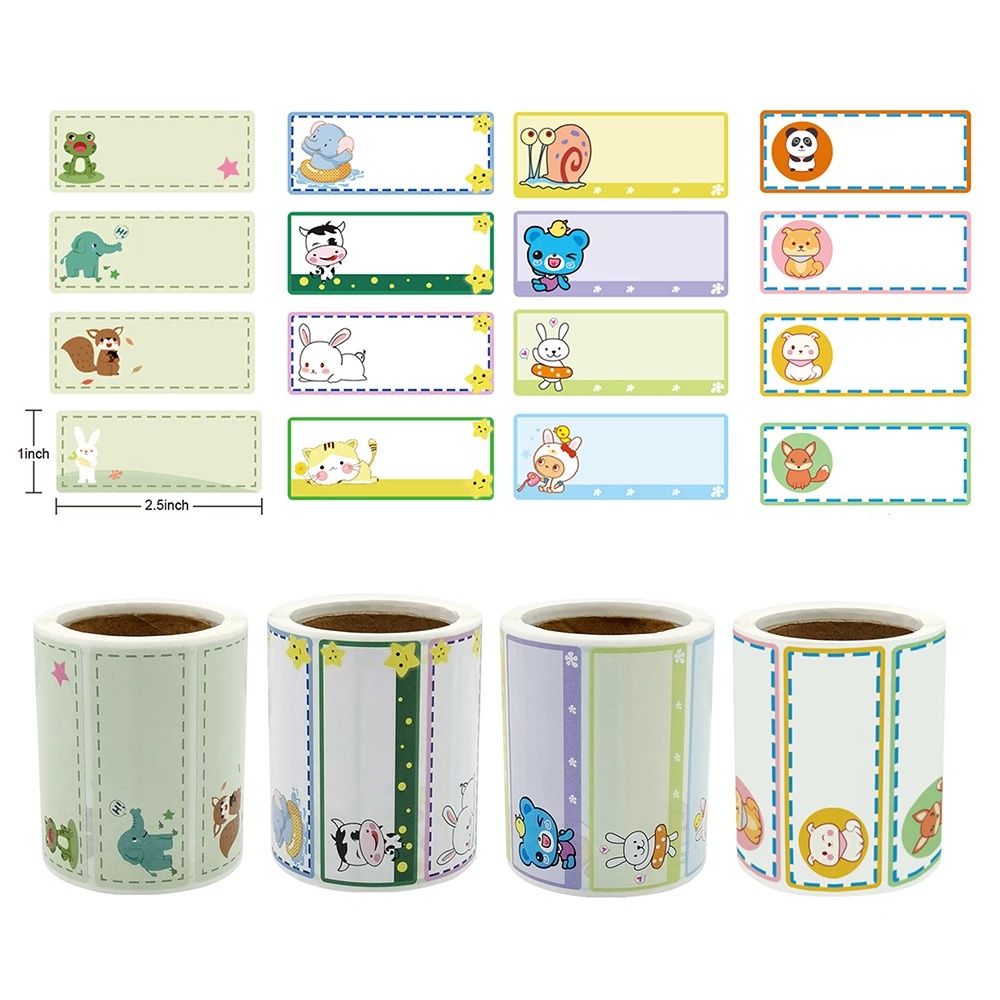 1 *2.5inch 300 Pcs/Roll Cartoon Animal Stickers for Handwriting ...