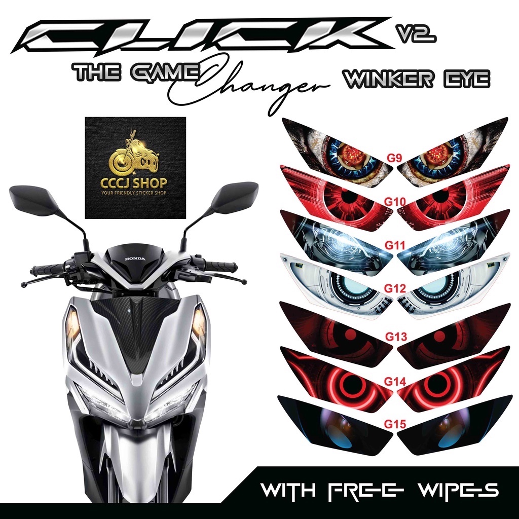 HONDA CLICK 125i/150i V2/V3/V4 WINKER EYE STICKER/TRANSPARENT ...