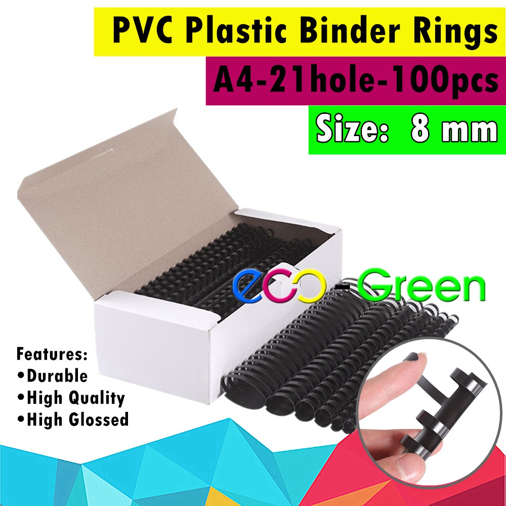 8mm A4 size 21 Hole Plastic Ring Binder for Book Binding 100pcs ...