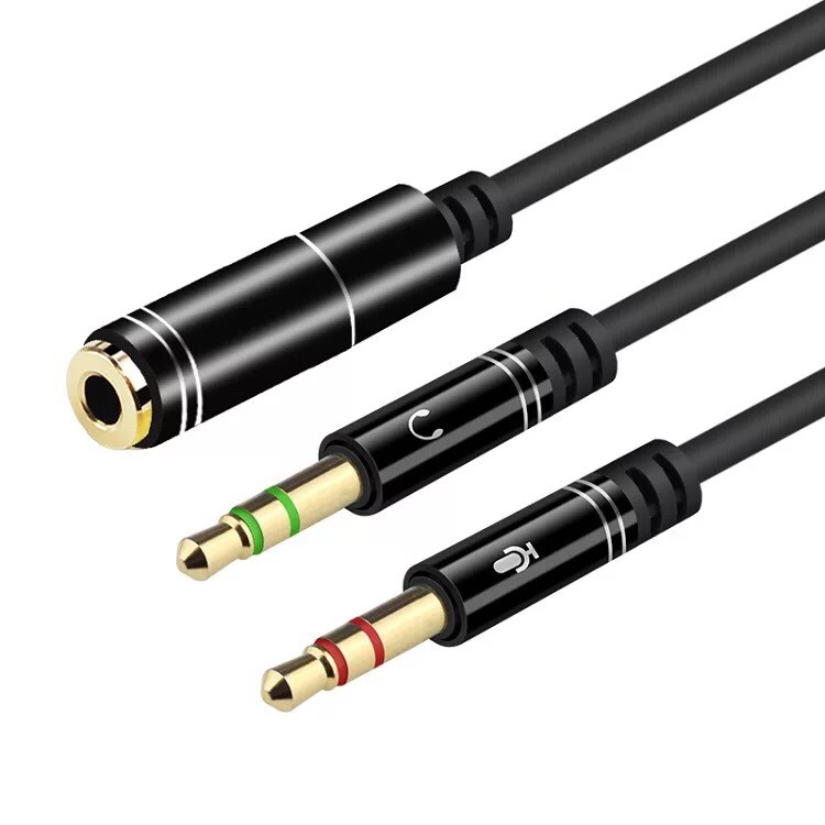 3.5mm Stereo Audio Y Splitter 1 Jack Female to 2 Male Headphone Metal ...