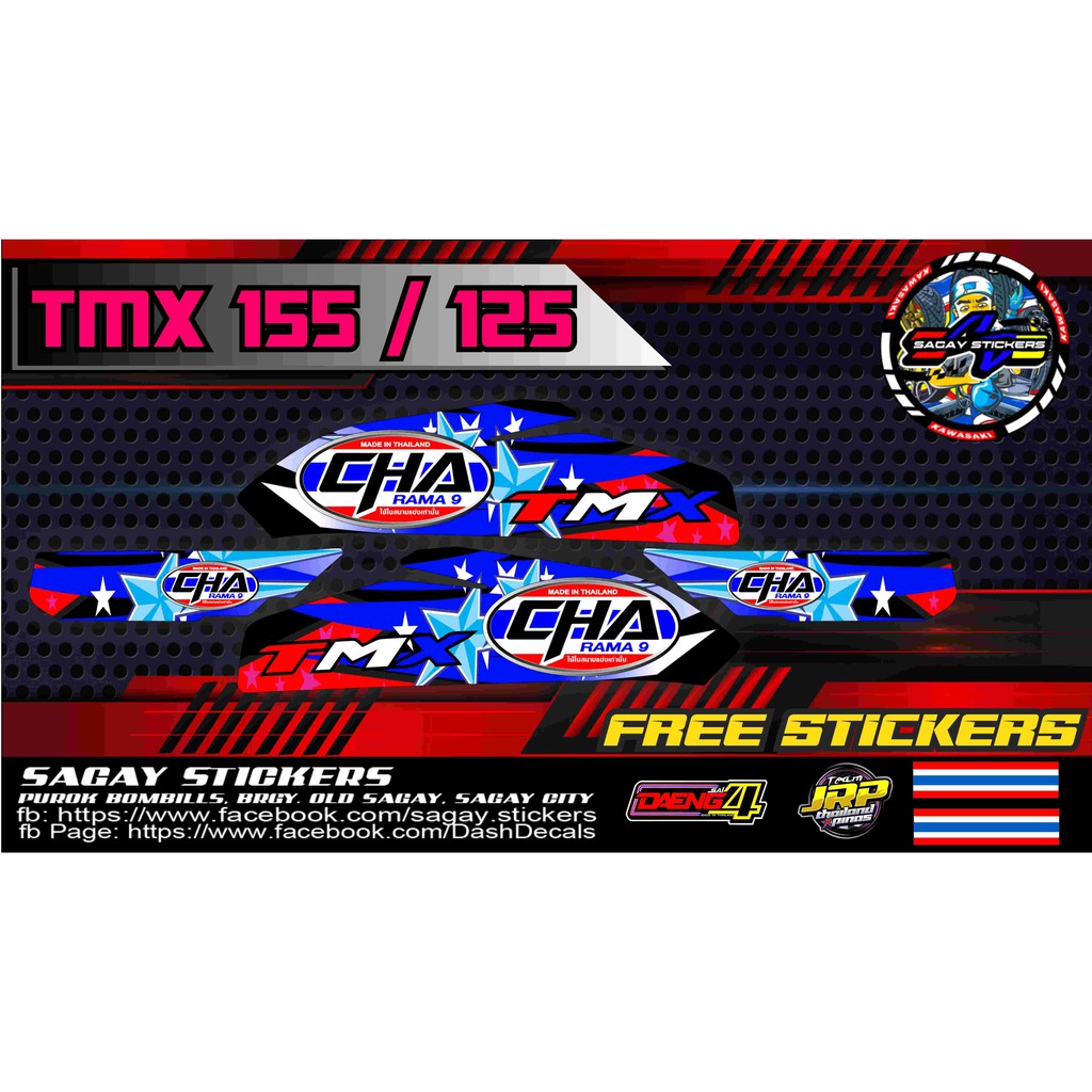 TMX 155 / 125 Motorcycle Sticker Decals thai CHA RAMA | Shopee Philippines