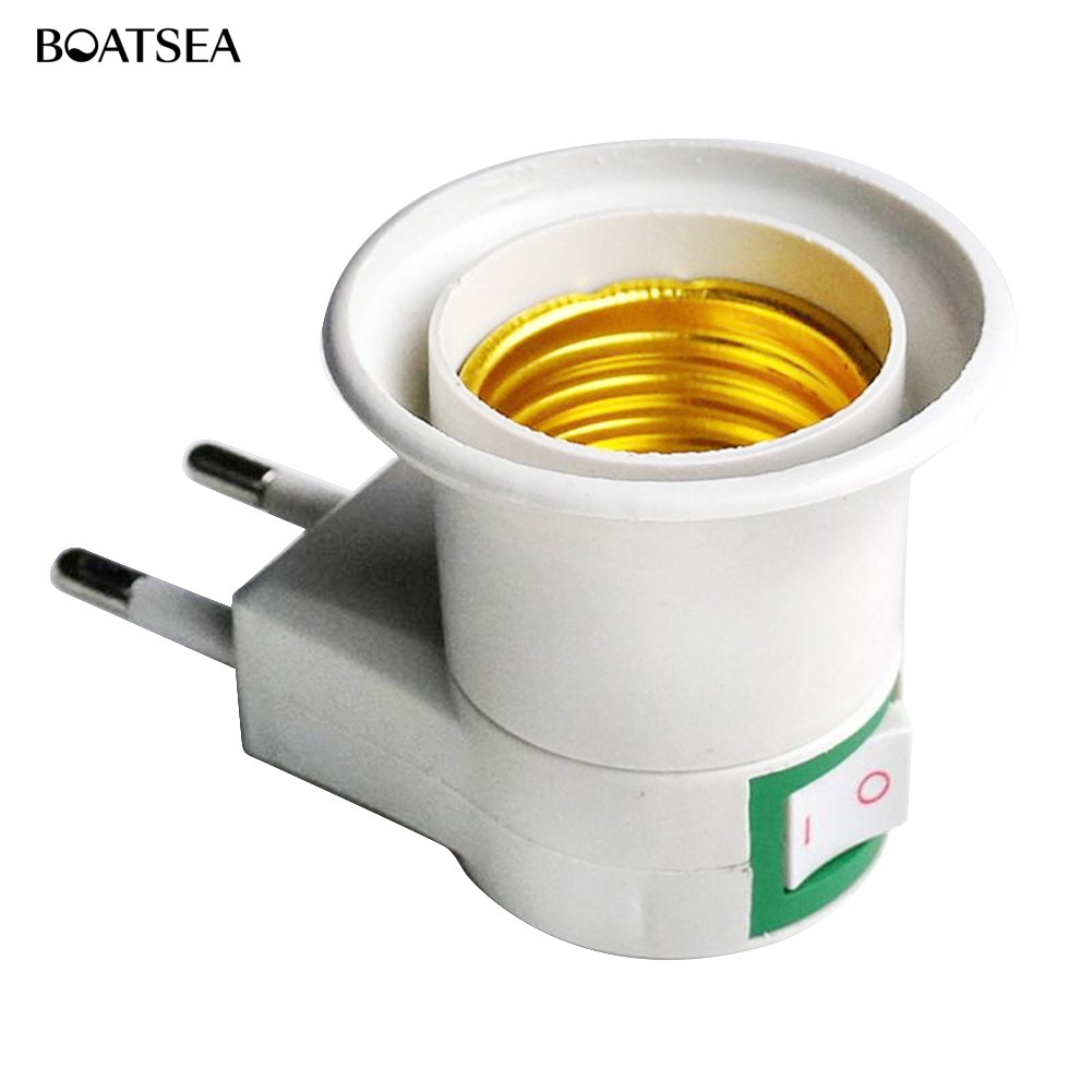 Screw Lamp Bulb Socket Holder with On-Off Switch EU Plug | Shopee ...