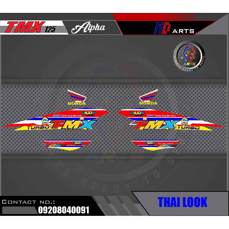 TMX 125 Decals "Thai Look" : Customized Motorcycle Decals, Laminated ...