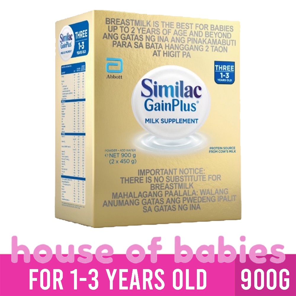 Similac GainPlus 900g (1-3 years) | Shopee Philippines