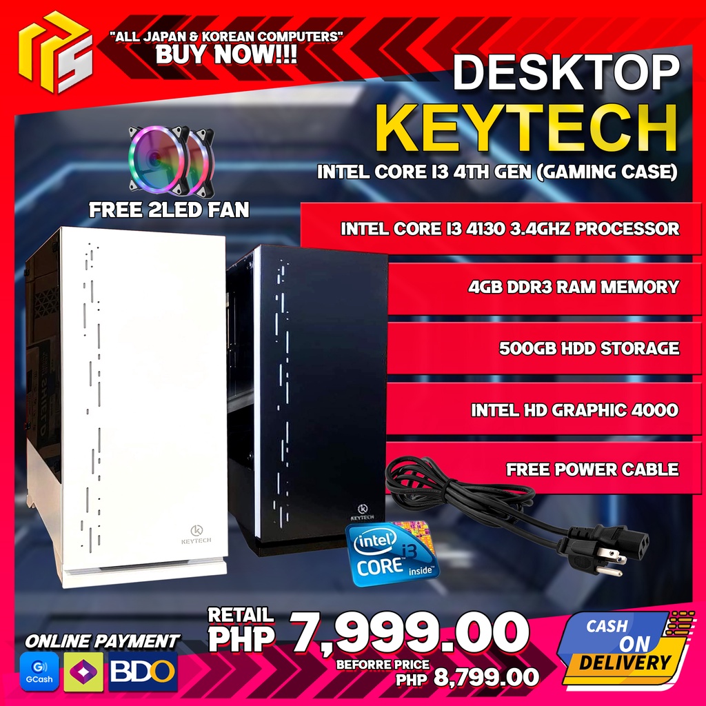 Key tech Intel Core i3 4th gen 4130 3.4ghz 4GB DDR3 500GB hdd storage ...
