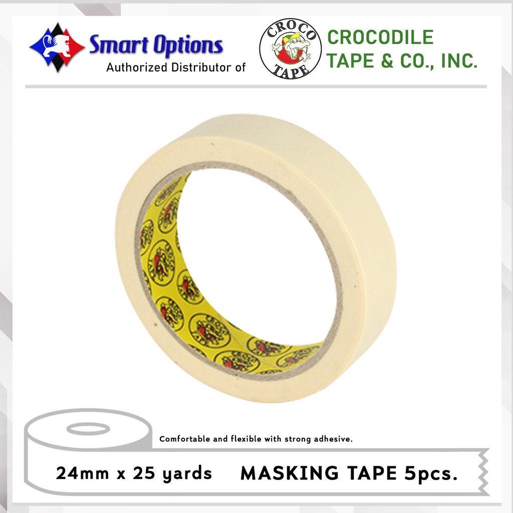 CROCO MASKING TAPE 24MMX25YARDS 1SET/5PCS. | Shopee Philippines