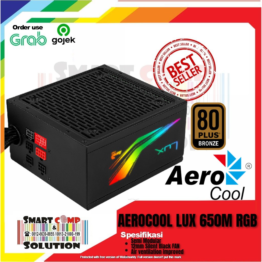 Aerocool LUX RGB 650M Computer Power Supply - 650Watt 80plus Bronze ...