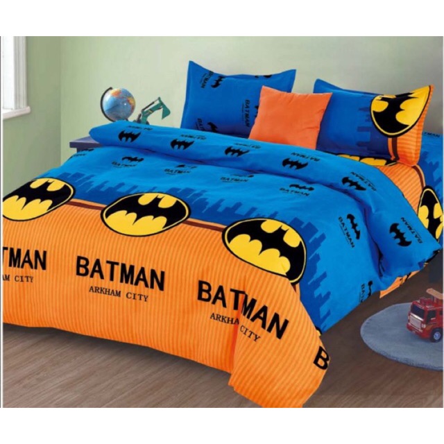 Batman us cotton 4in1 bedsheet set with Garter/Single Double Queen King ...