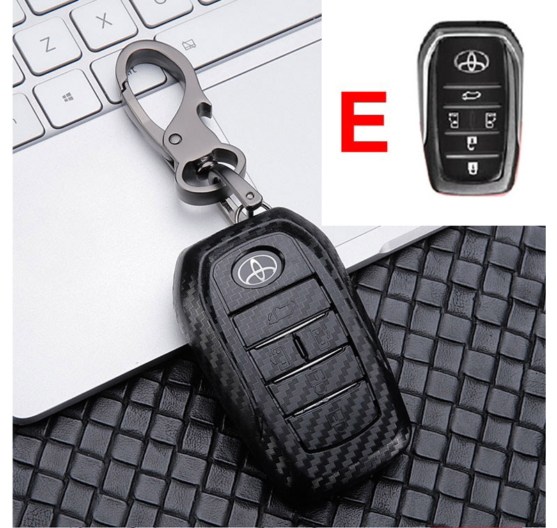 Carbon Fiber ABS Matte Car Key Case Cover for Toyota Hilux Conquest ...