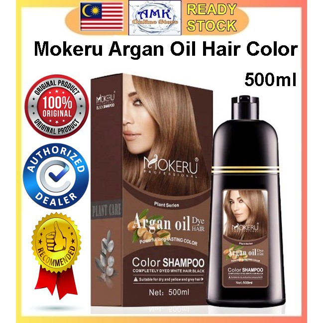Mokeru Professional Perwarna Rambut Shampoo uban Argan Oil Hair Dye ...