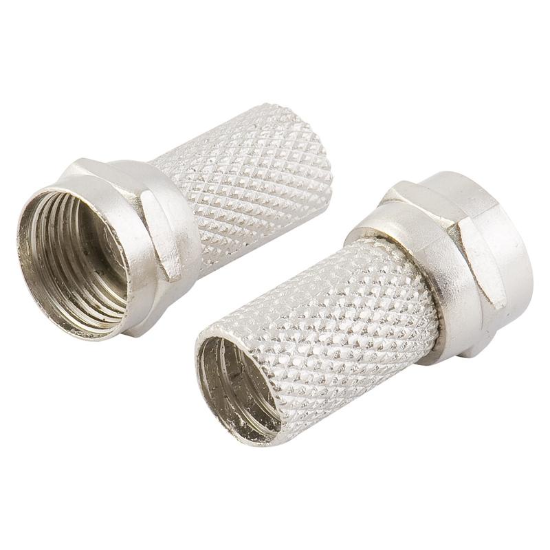 🟧 F-Type Cable End RG6 Screw/Twist On Coax Coaxial Cable RF Connector ...