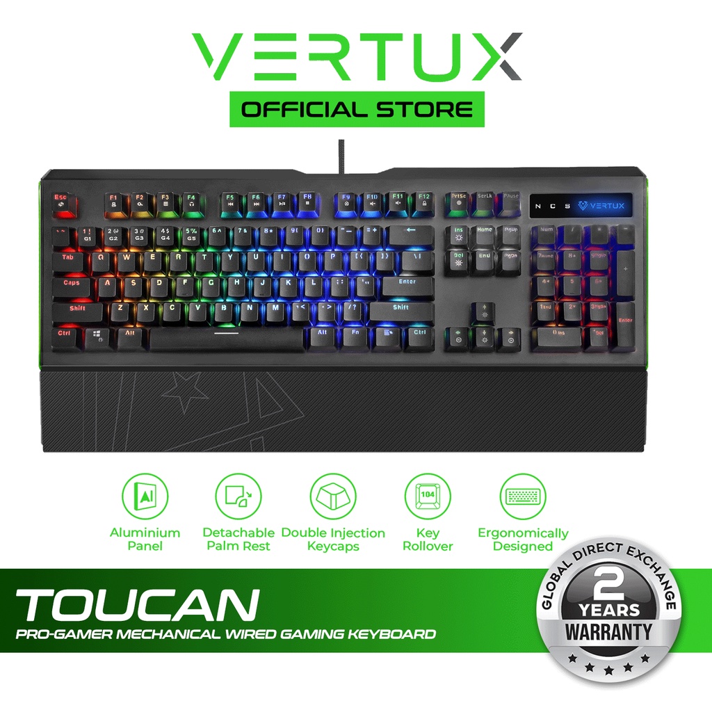 Vertux Toucan Pro Gamer Mechanical Gaming Keyboard | Shopee Philippines