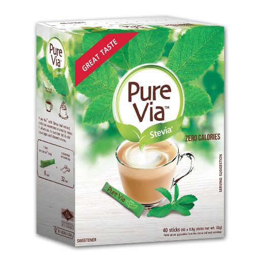 Pure Via Stevia Zero Calorie Sweetener 40 Sticks | Shopee Philippines