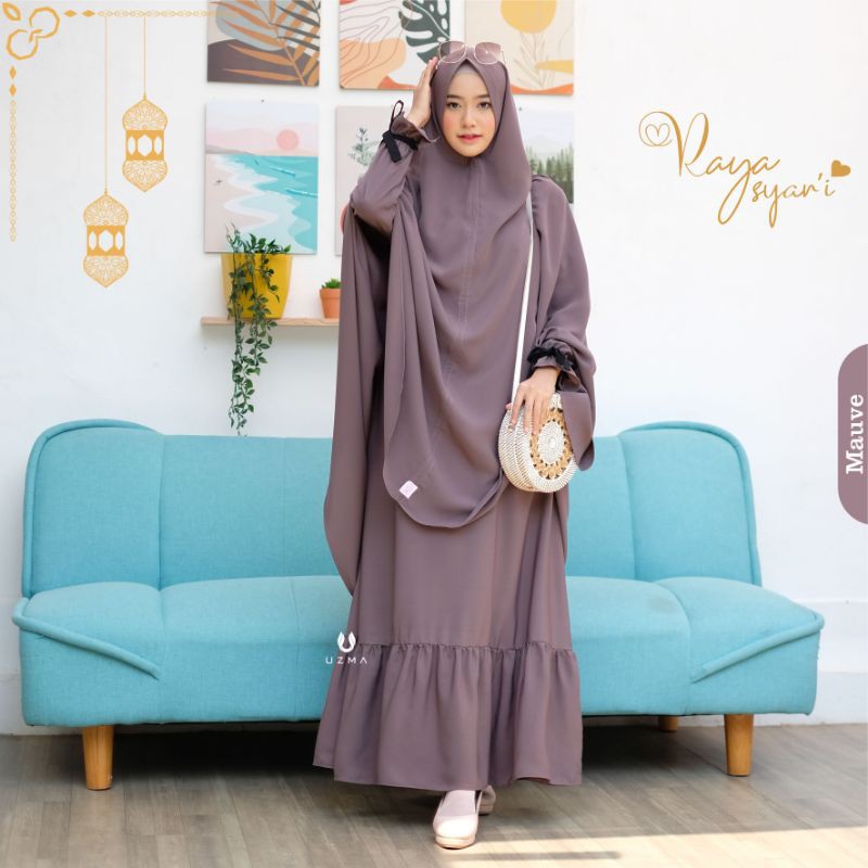 Raya Syar'i set | Khimar Dress FREE Veil Bandana | Shopee Philippines