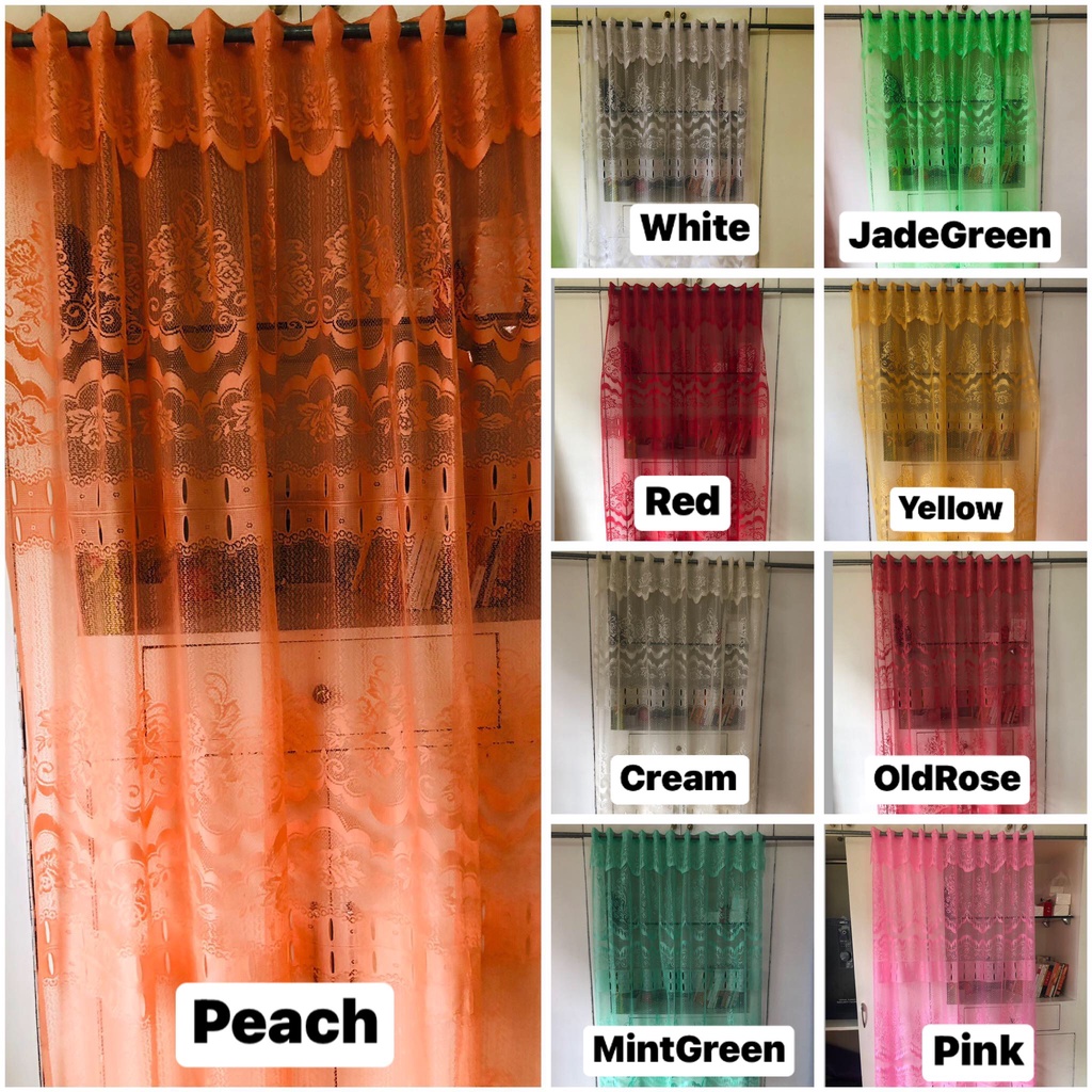 lace curtain single panel scallop with overlap curtain windows standard ...