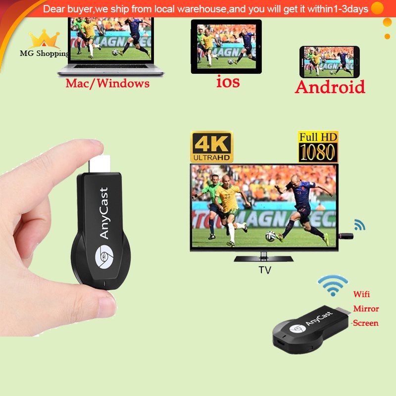 AnyCast Mirascreen M4 PLUS / M9 PLUS TV Stick WiFi Dongle Receiver ...