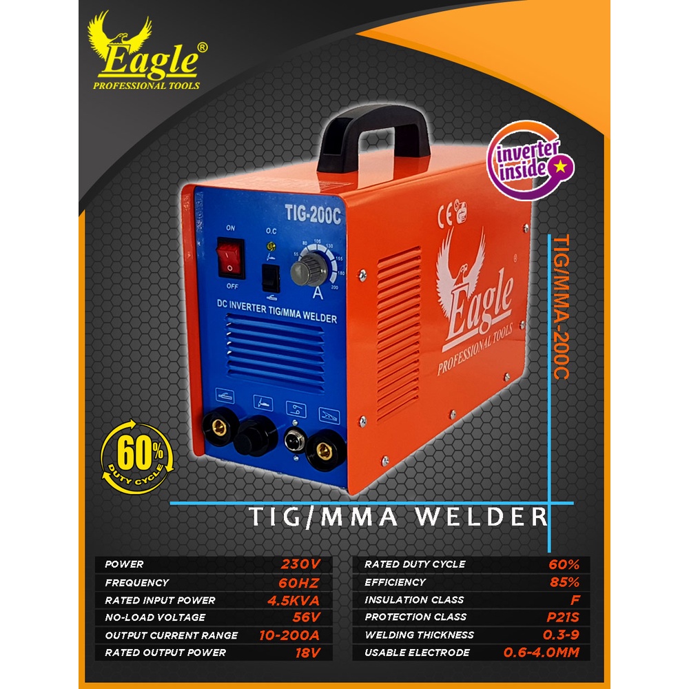 Eagle DC Inverter TIG/MMA-200C | Shopee Philippines