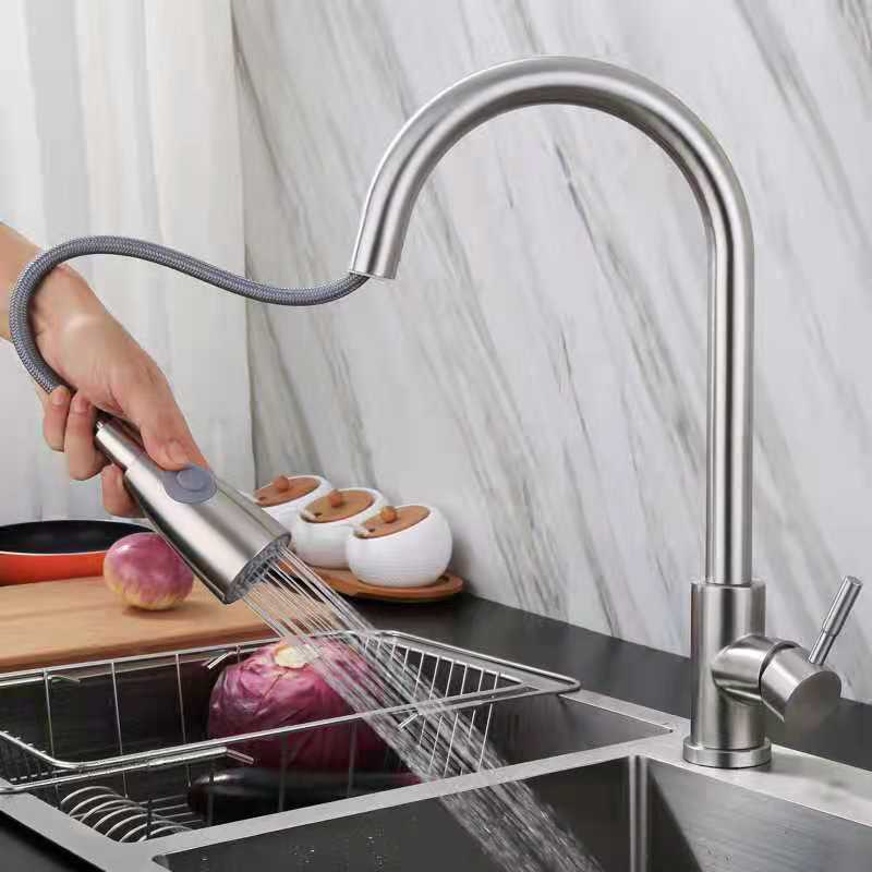 V horse Stainless steel 304 Removable Faucet Pull Type Cold and Hot ...
