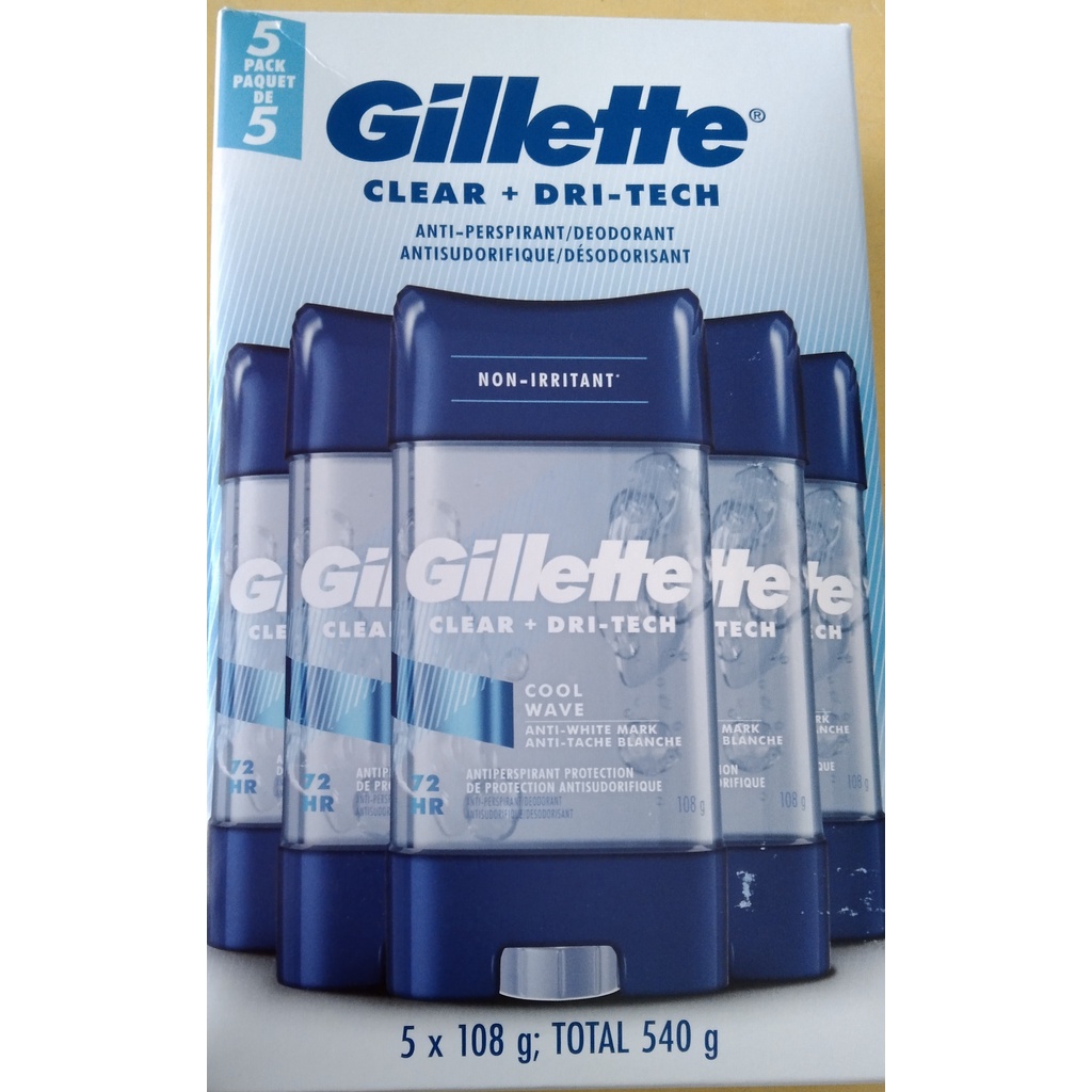 Gillette Clear + Dri-Tech Anti-perspirant/Deodorant 5x108g | Shopee ...
