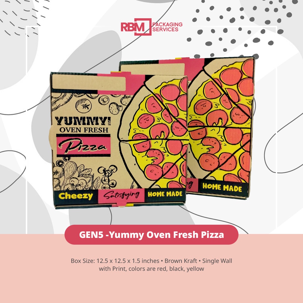 Pizza Box Corrugated - Yummy Oven Fresh Pizza Gen5/ 12 inches/ 50pcs ...