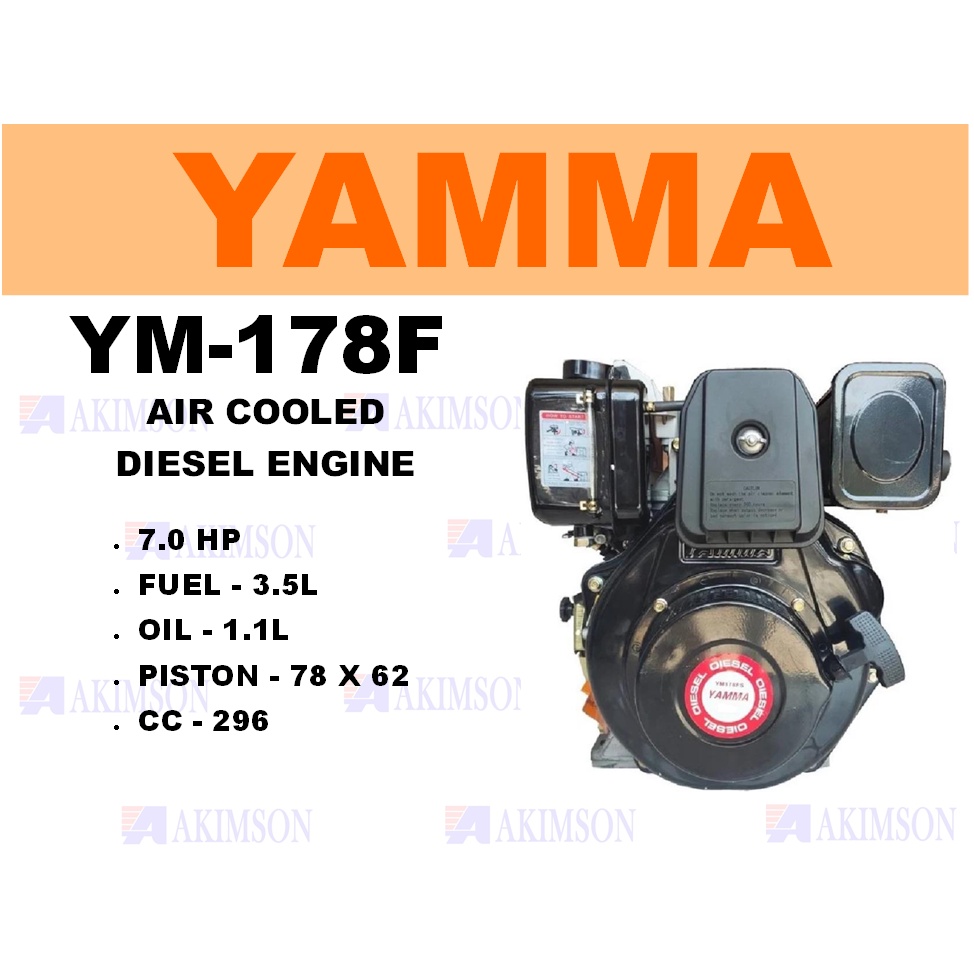 YAMMA AIR COOLED DIESEL ENGINE YM-178F 7.0 HP | Shopee Philippines
