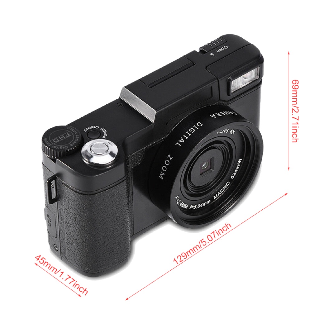 8.0 MP CMOS Max 24MP Professional Video Camcorder Full HD 1080P Vlog ...