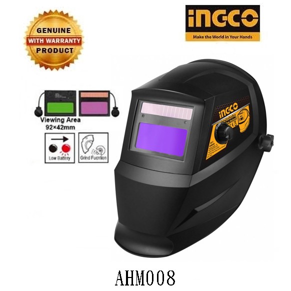 INGCO AHM008 Original Auto Darkening Welding Helmet Mask | Shopee ...