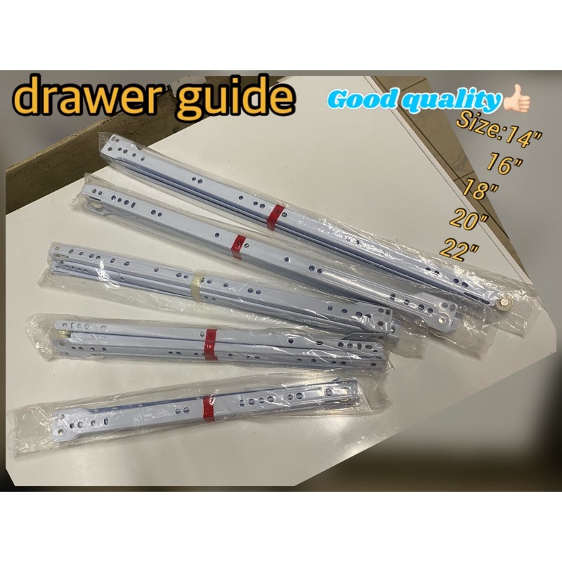Regular White Drawer Slide / Drawer Guide 14" | 16" | 18" |20''|22 ...