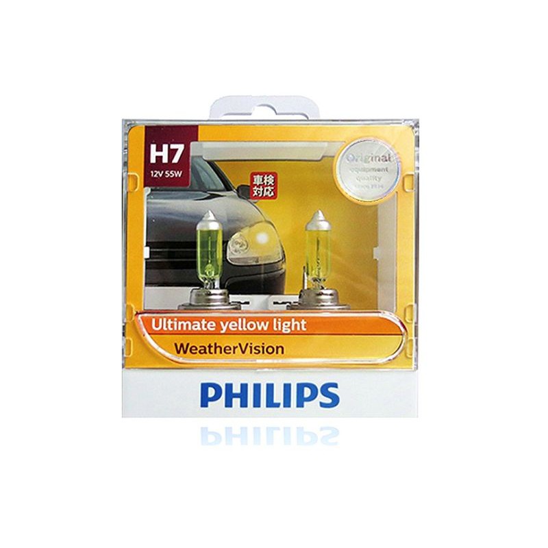 Philips Ultimate Yellow Light H7 Weather Vision 2900K 12972WVS2 ...