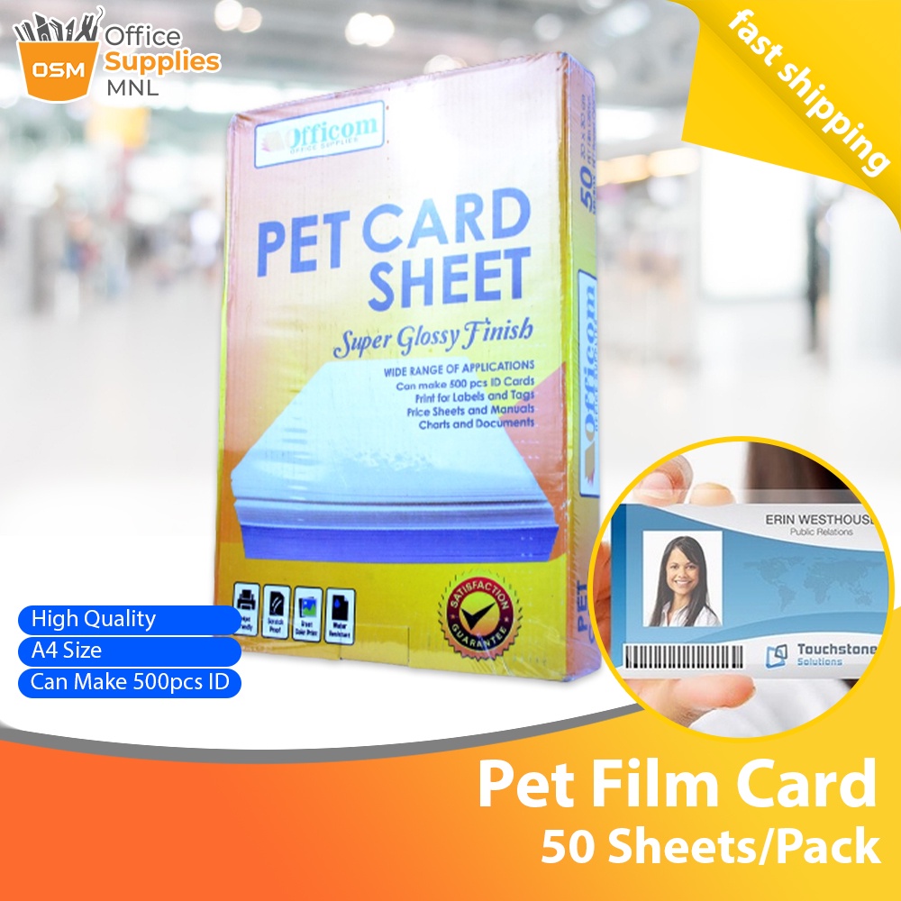 High Quality Pet Film / Pet ID Card Sheet 50 sets (100pcs Printable ...