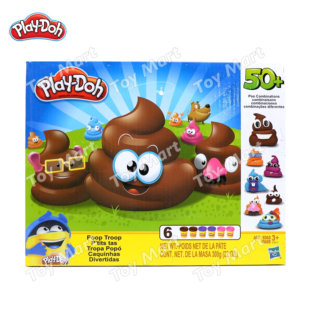 Authentic Play-Doh Poop Troop Clay Play Set with 6 Cans of Playdoh Clay ...