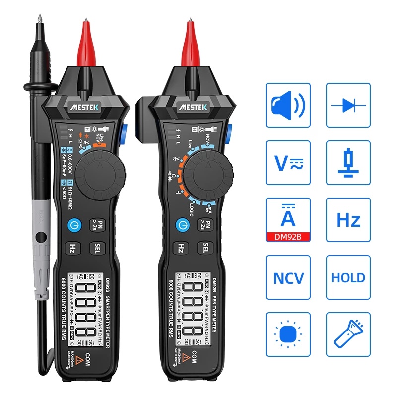 Pen Type Smart Digital Multimeter 6000 Count Small Anti-Burn Portable ...