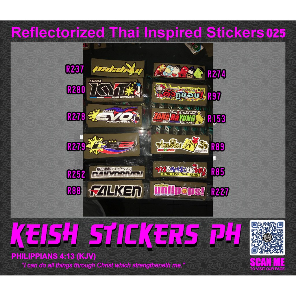 Thai Inspired Reflectorized Stickers 025 | Shopee Philippines
