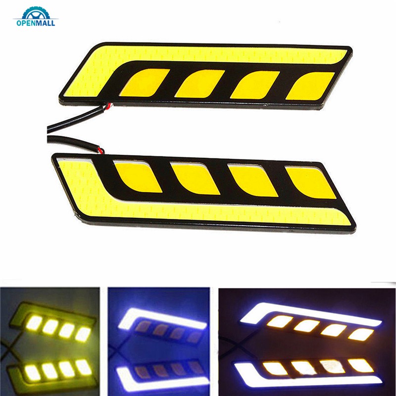 OM| 2Pcs Waterproof 12V LED COB Car Auto DRL Driving Daytime Running ...