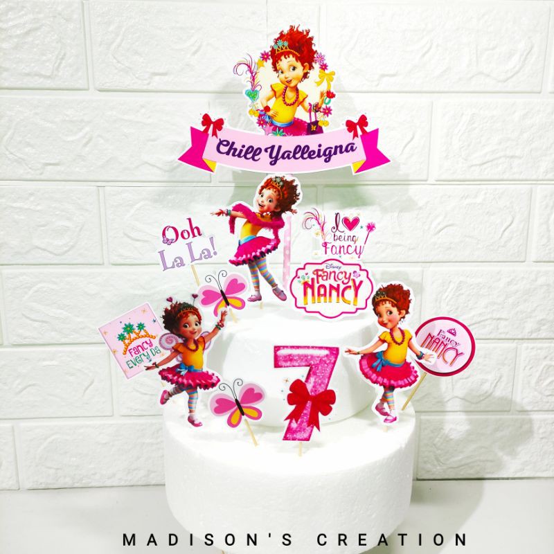 Fancy Nancy Party Cake Topper/Banner, Backdrop Set (Personalize; High ...