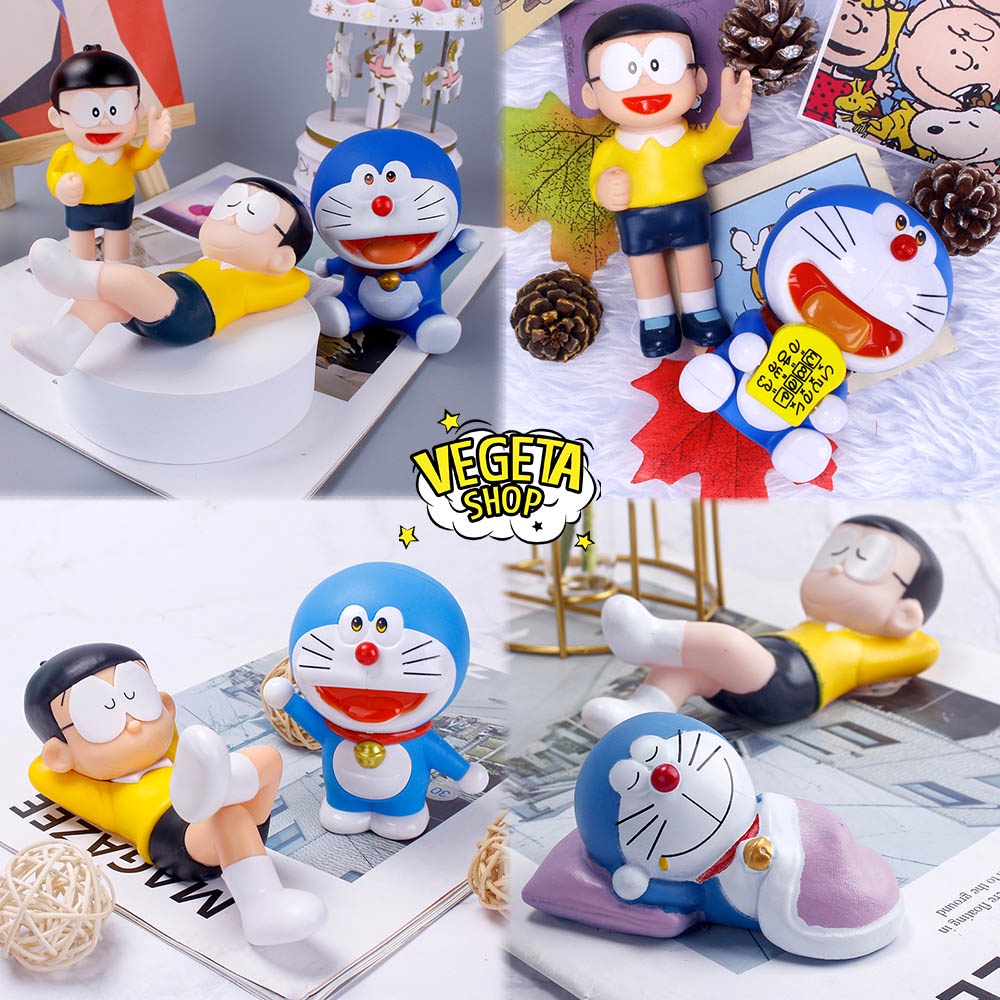 Nobita sleeping model - Doraemon holding a cake - Dorayaki donut ...