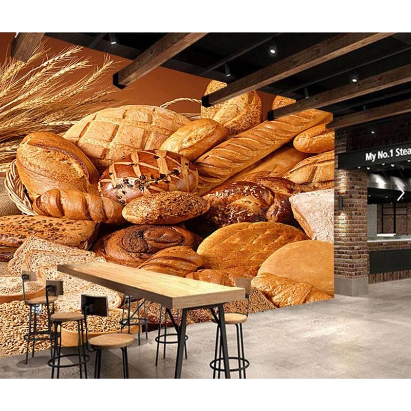 Custom Wallpaper Wheat Bread Bread Wallpaper Restaurant Cafe Background ...
