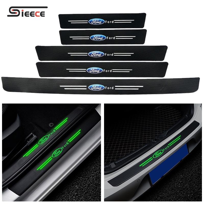 Sieece Car Door Sill Protector Carbon Fiber Luminous Auto Trunk Sticker ...