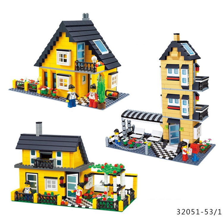 Wange blocks garden city Villa Model House Architecture Building Block ...