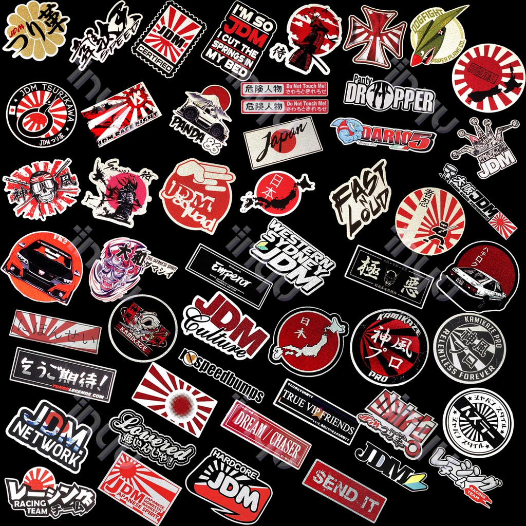 1PCS JDM 2021 Reflective Fashionable Car Decals Japanese Motorcycle ...